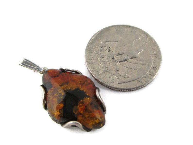 Vintage Kite Shaped Baltic Amber Sterling 925 Silver Pendant - Etsy
