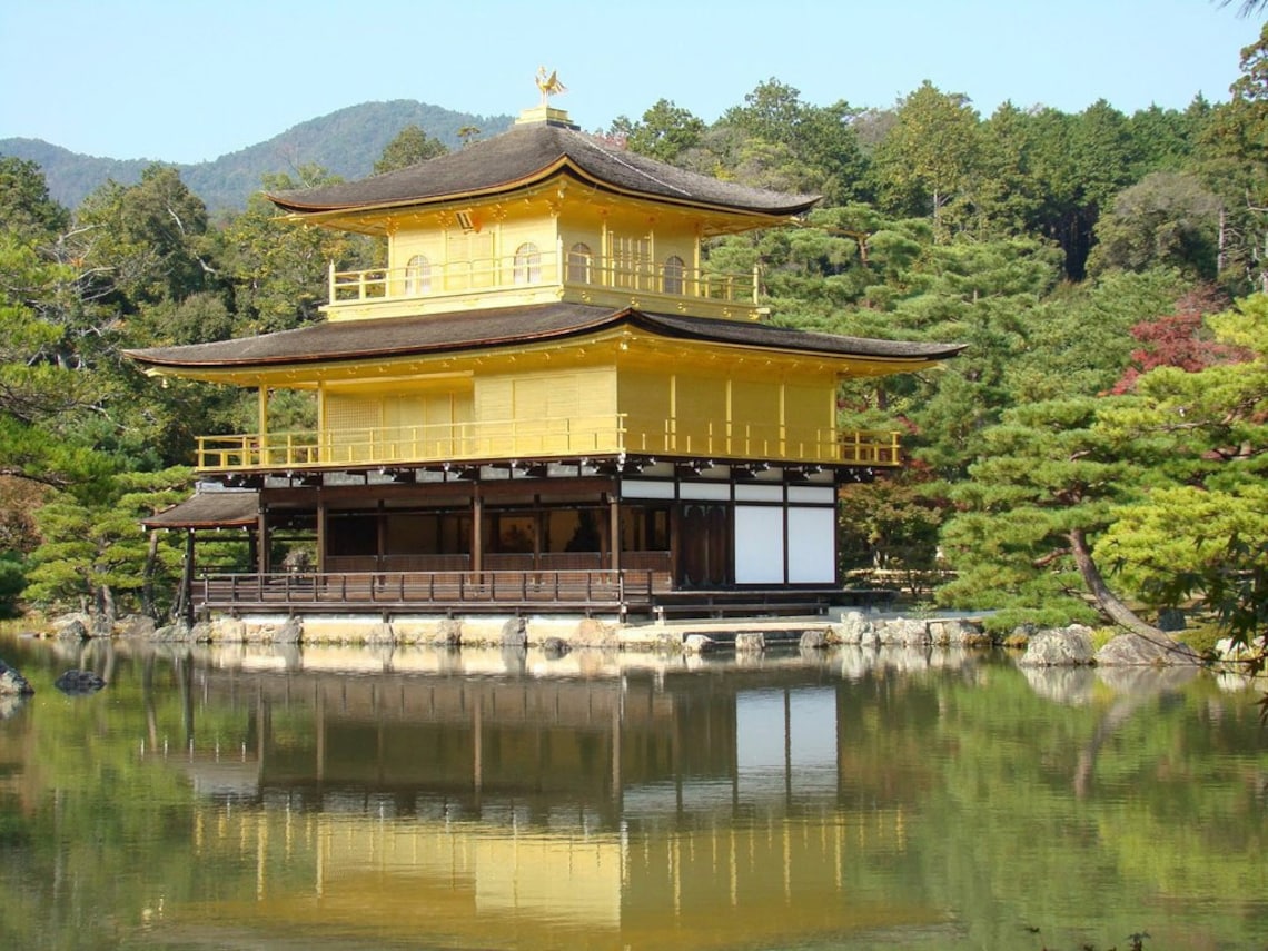 Toshikane Cuff Links Tie Clasp /kinkakuji Temple Golden Pavilion Tile ...