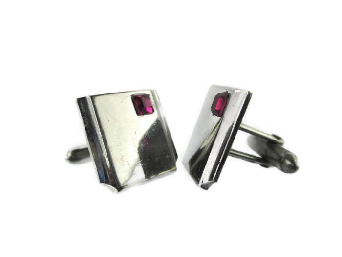 Swank Engraveable Cuff links /Square Silver Tone Cufflinks/ | Etsy