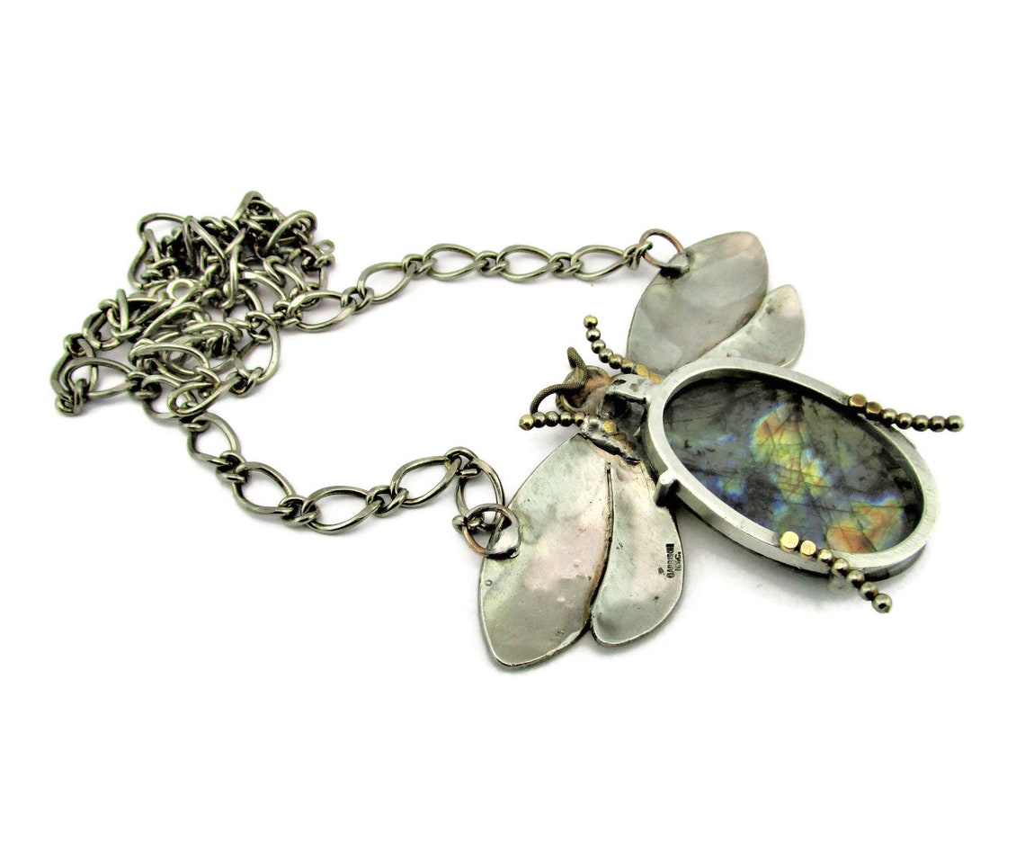 GARRISON NYC Giant Bug Pendant Necklace/ultra RARE Czech Mixed - Etsy