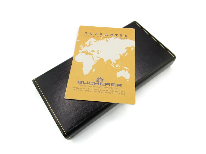 Bucherer 17 Jewels Gold Filled Watch Set/original Papers/rare Blue Dial ...