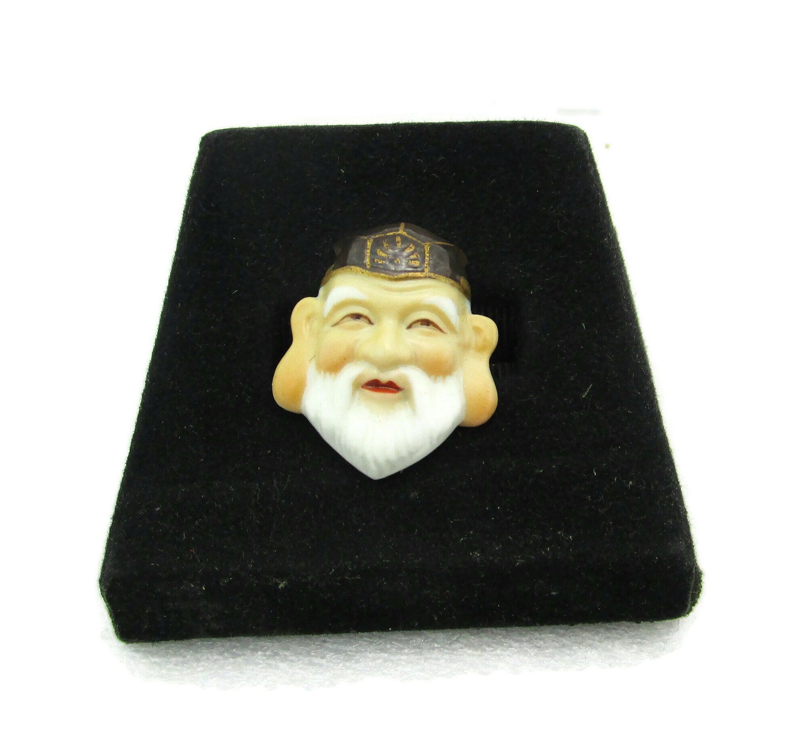 Jumbo Toshikane JUROJIN Button/27mm X 24mm /7 Fortune Gods /japan Arita ...