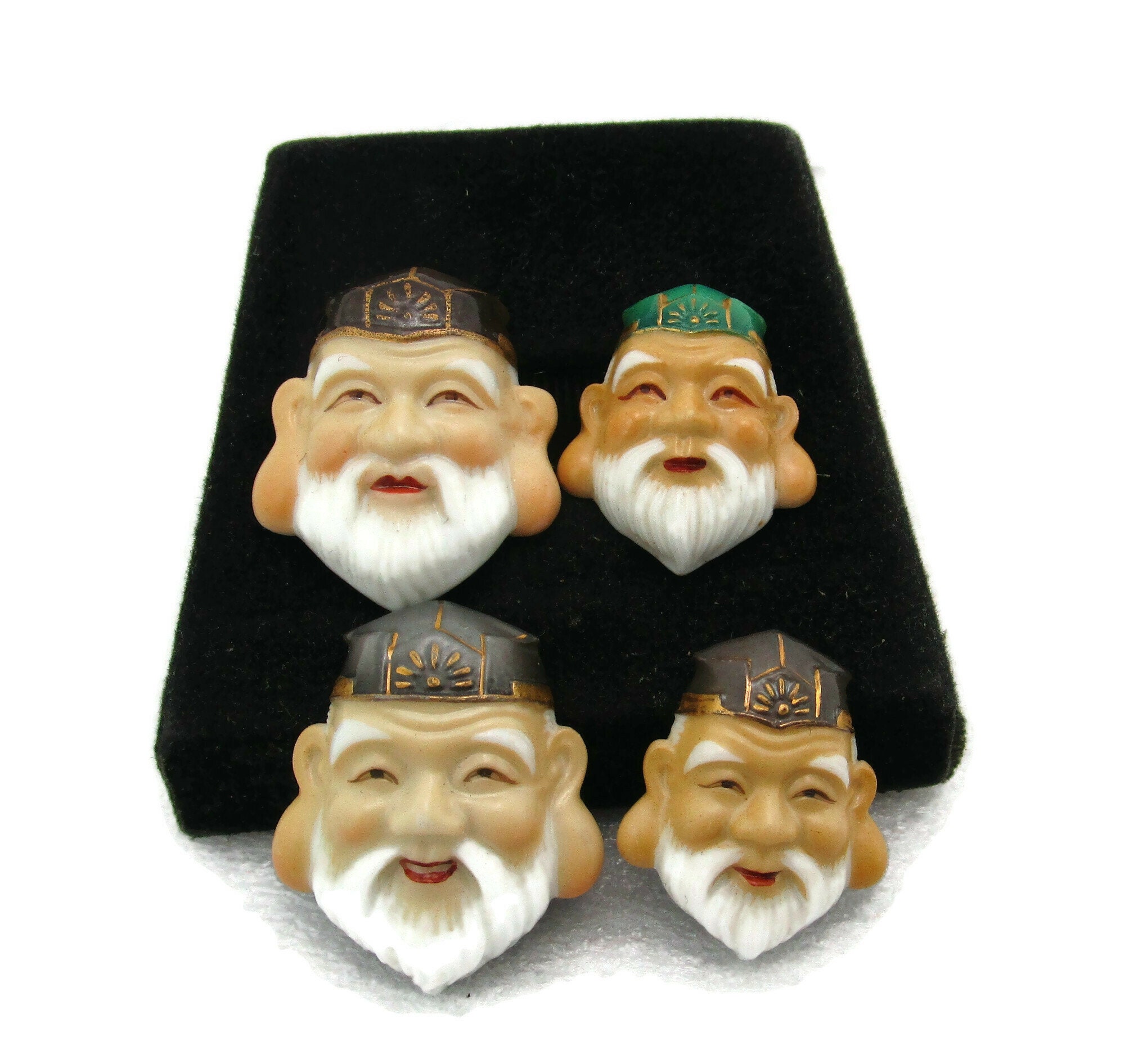 Jumbo Toshikane JUROJIN Button/27mm X 24mm /7 Fortune Gods /japan Arita ...