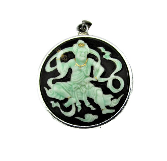 トシカネ Toshikane Green RAIJIN Pendant/Patron of Lightn… - Gem