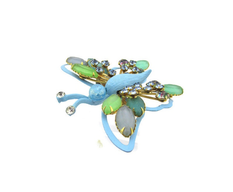 Selini Butterfly Brooch, Pastel Enamel, Lucite & Rhinestones - Etsy