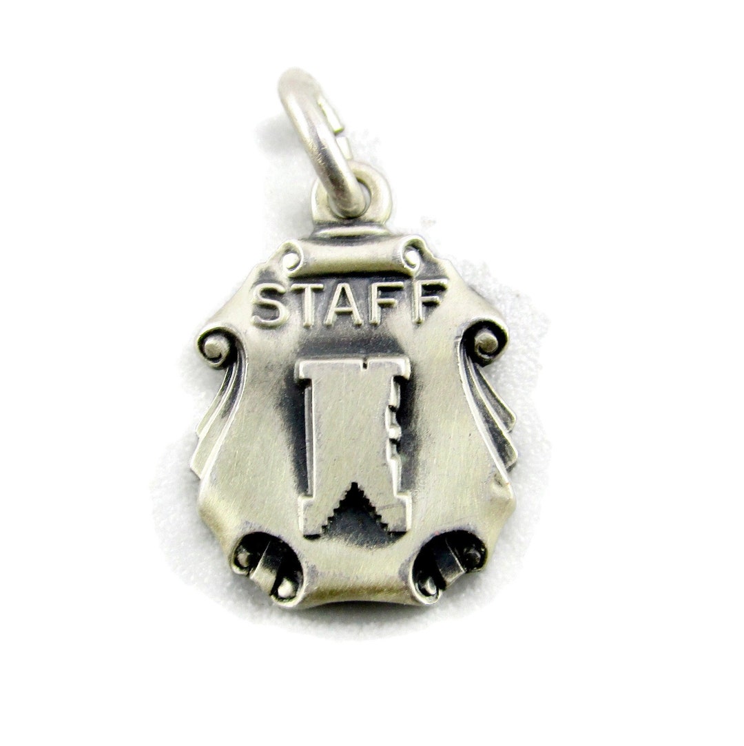 Art Deco 925 STAFF Charm/josten Sterling Silver/ 17.7mm X 12.7mm Fob ...