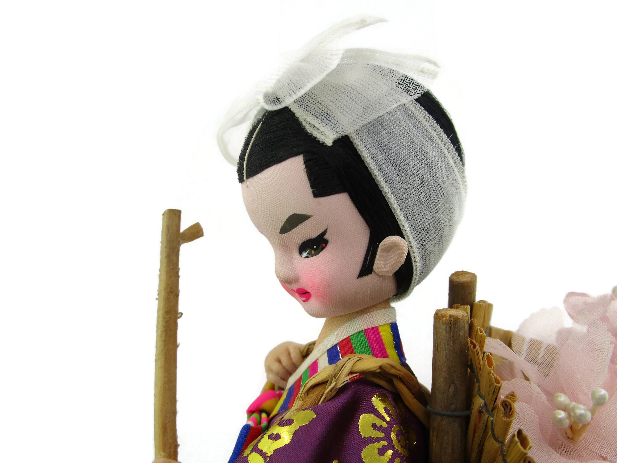 Saekdong Hanbok 10" Doll/south Korean Peasant Boy/in Violet Striped ...