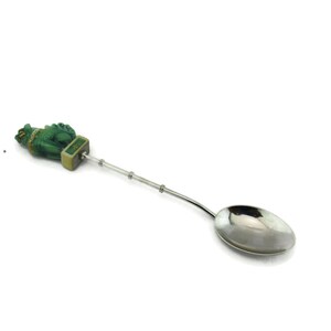 Toshikane FOO DOG Spoon/left Facing Ceramic Finial/rare Green Chinese ...