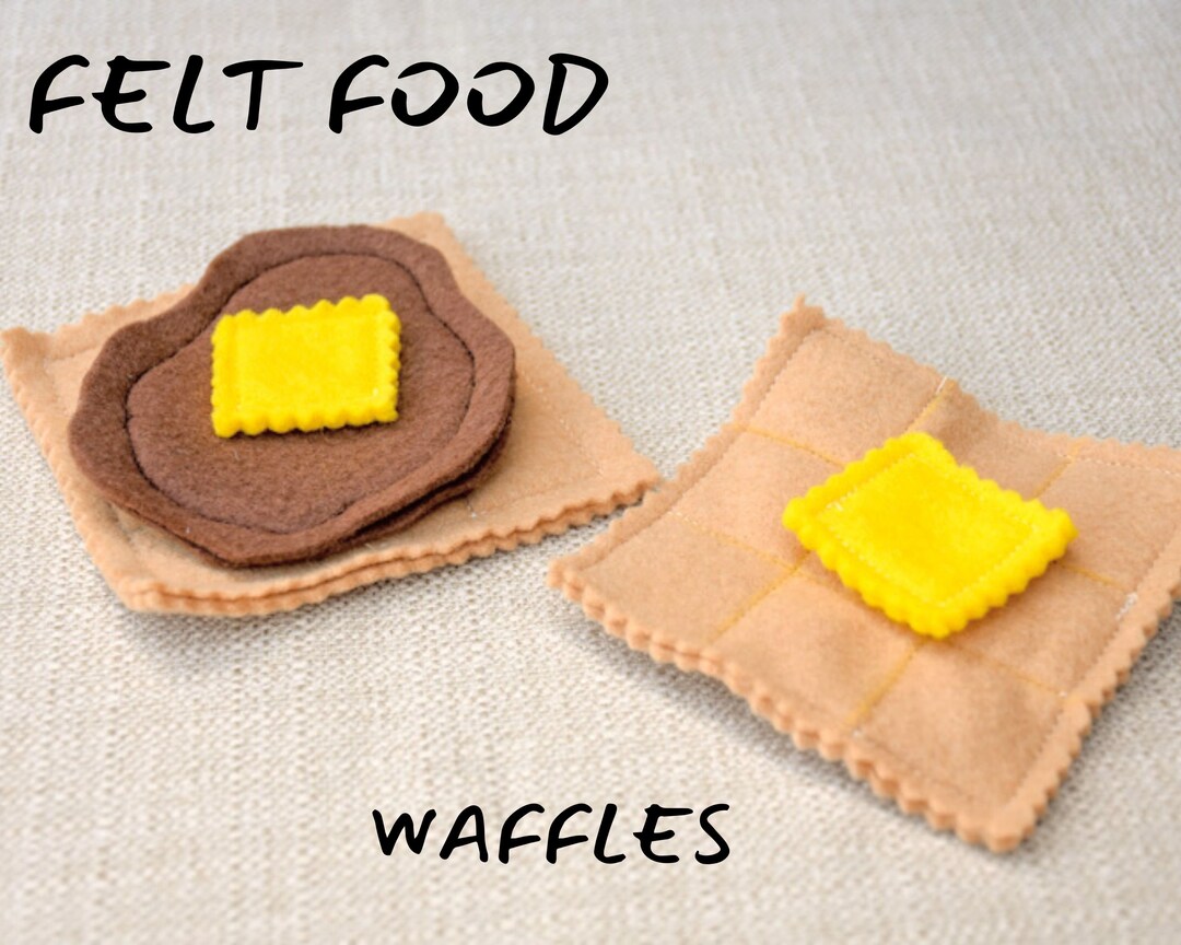 Felt Food for Play, Bear's Felt Food WAFFLE SET, Pretend Play ...