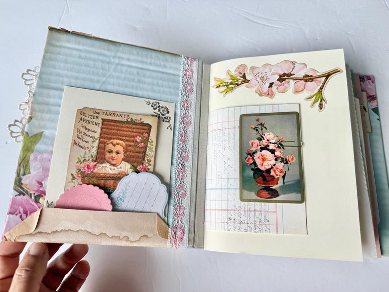 Handmade Baby Girl Junk Journal - Memory Book - Keepsake Baby Book ...