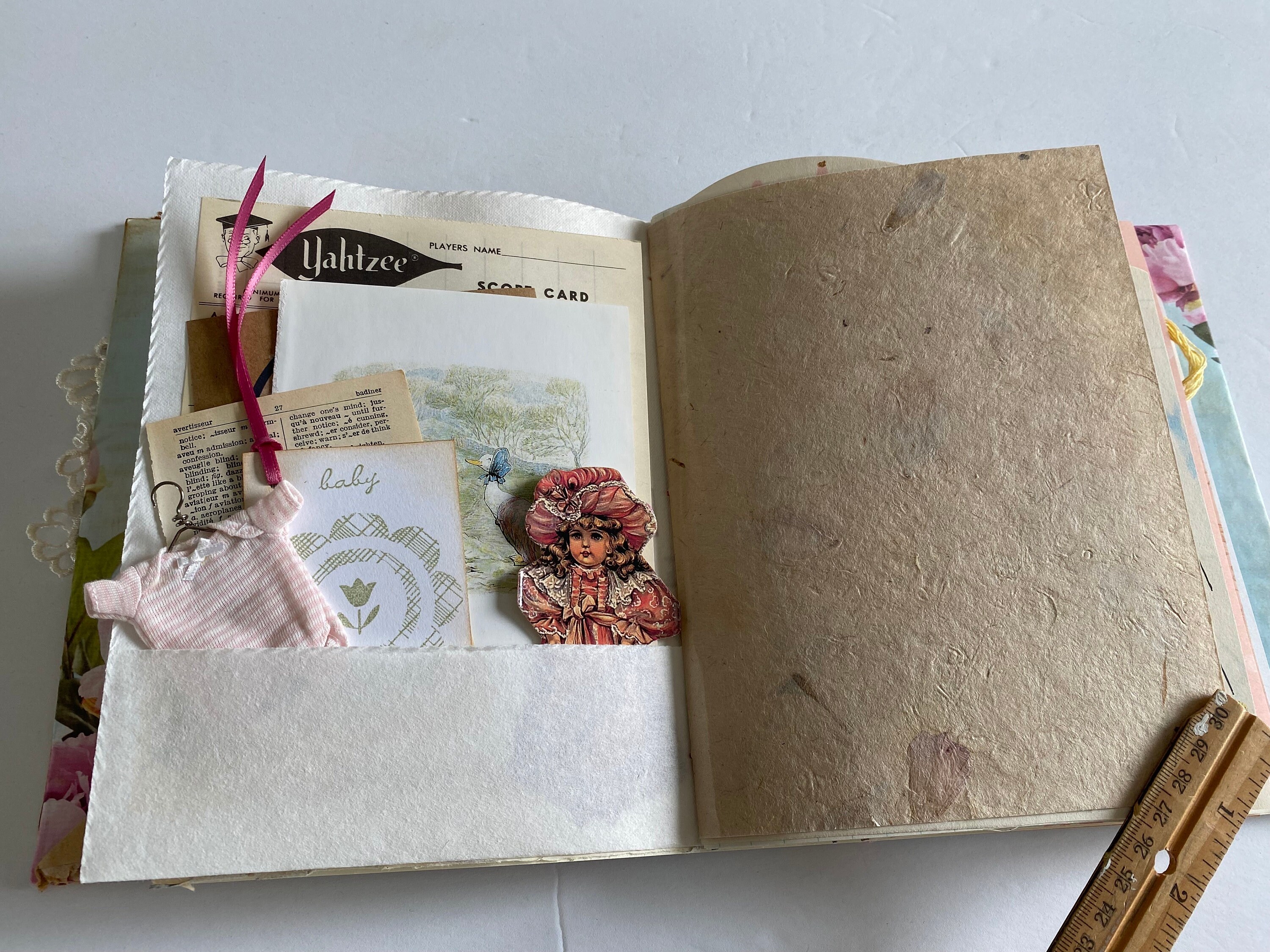 Handmade Baby Girl Junk Journal Memory Book Keepsake Baby Book Baby ...