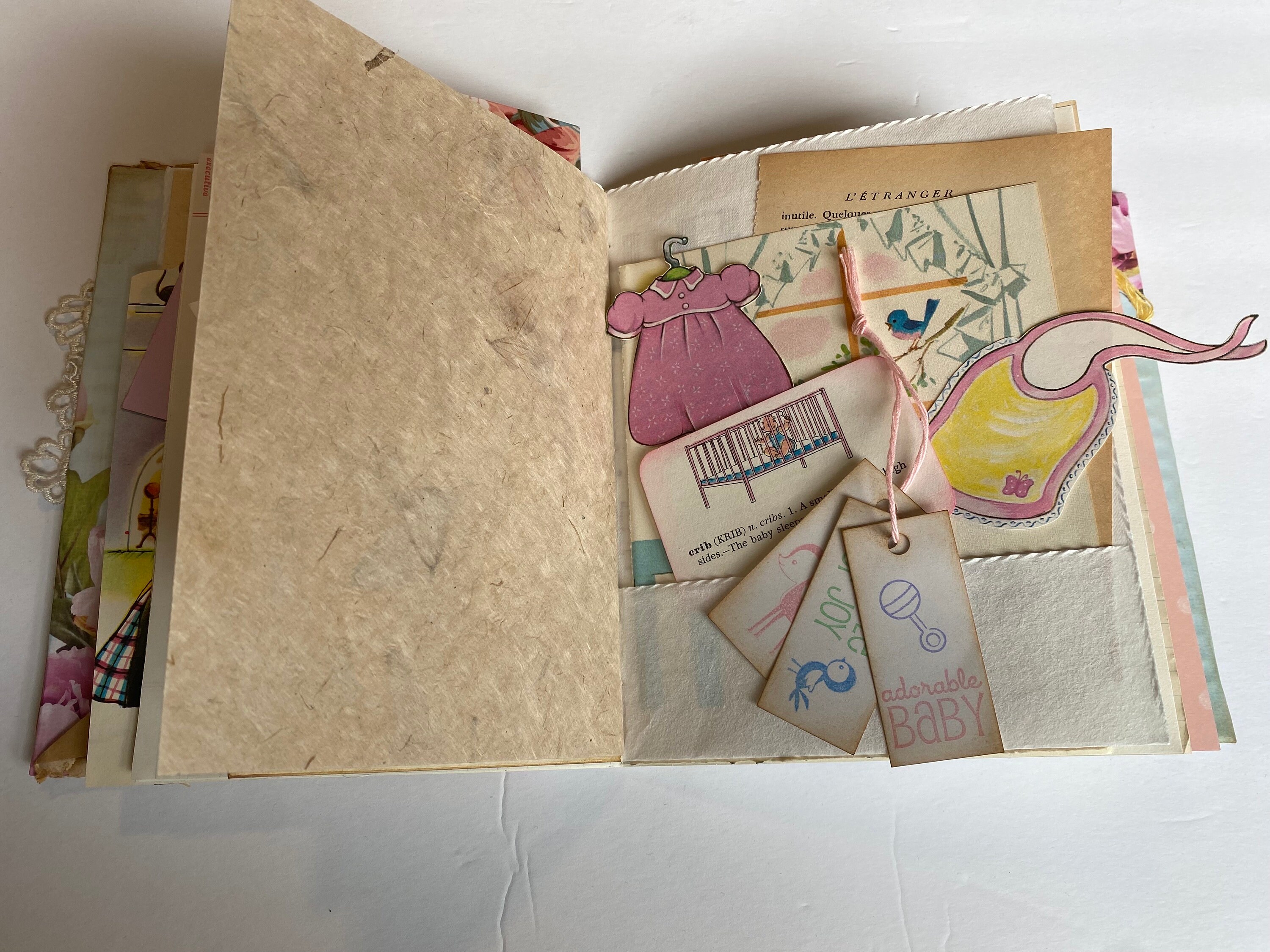 Handmade Baby Girl Junk Journal Memory Book Keepsake Baby Book Baby ...