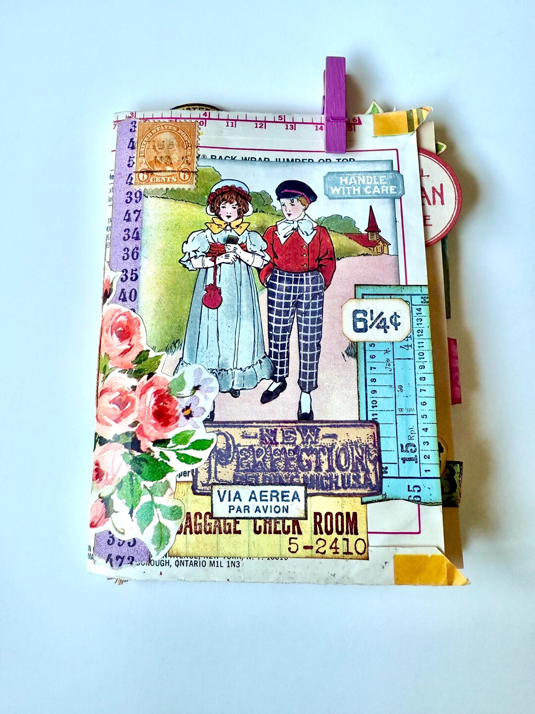 Small Scrappy Junk Journal - Handmade - Vintage Book Pages - With ...