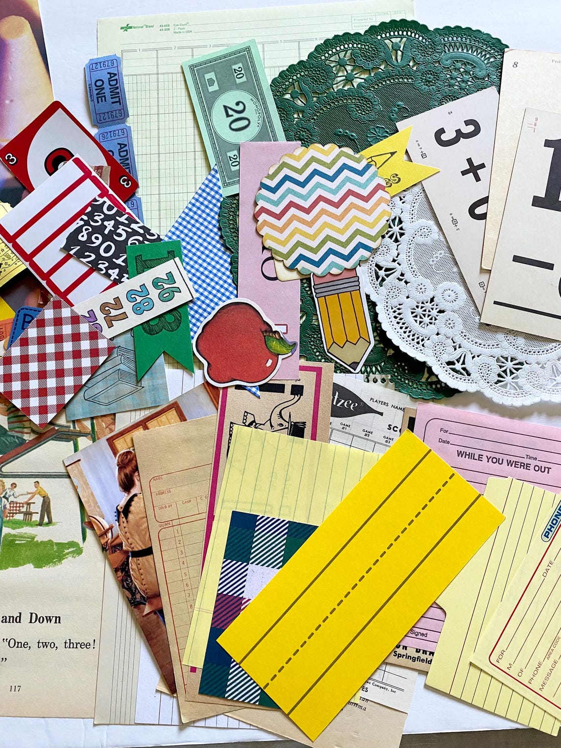 Vintage Back to School Themed Ephemera Pack Retro School Ephemera Junk ...