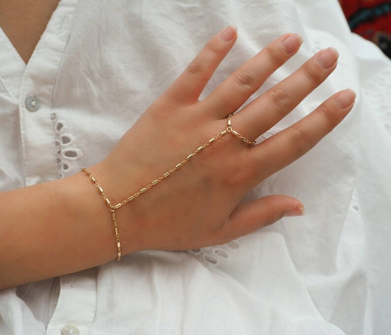 14k Gold Filled Bohemiandainty Hand Piece Real Gold - Etsy