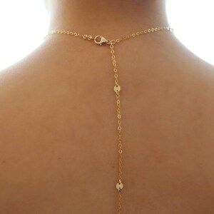 14k Gold Filled With Tiny Coins Dainty Back Body Chain | Reversible ...