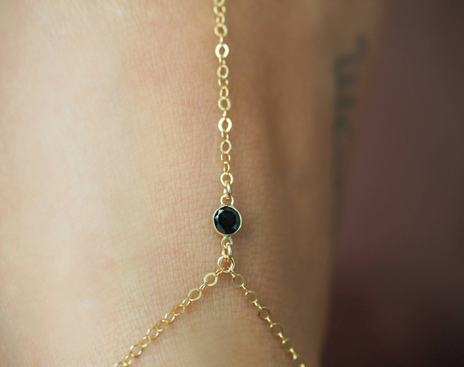 14k Gold Filled SPINEL Dainty Foot Piece Anklet - Etsy