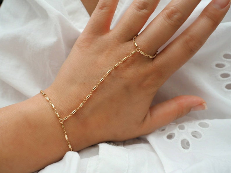 14k Gold Filled Bohemiandainty Hand Piece Real Gold - Etsy