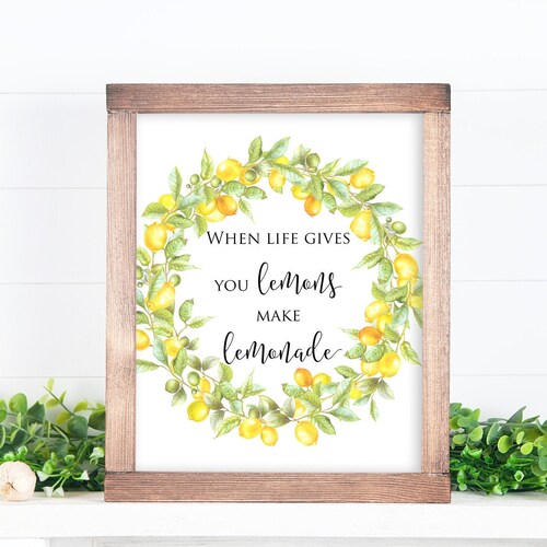 When Life Gives You Lemons Make Lemonade Printable Wall Art | Etsy