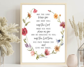 Priestly Blessing in Hebrew Numbers 6:24-26 Bible Verse Wall - Etsy Israel