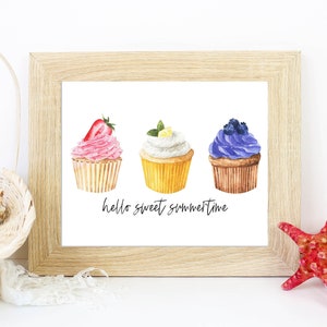Hello Sweet Summertime Printable Sign Summer Quote Kitchen Sign 5x7 ...