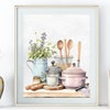 Vintage Tea Printable Kitchen Printable Wall Art Retro Kitchen Decor ...