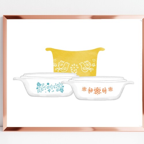 Vintage Pyrex Printable Kitchen Printable Wall Art Pyrex | Etsy