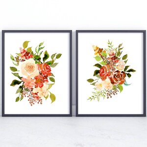 Autumn Bouquet Printable Farmhouse Flowers Set of Two 8x10 and - Etsy