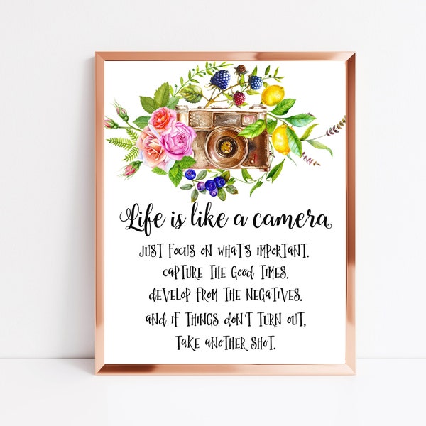 Life is Like a Camera - Etsy