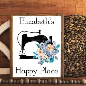 Personalized Craft Room Printable Craft Room Sign Happy Place Sewing ...