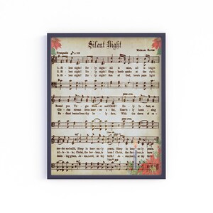 Silent Night Holy Night Printable Christmas Hymn 5x7 8x10 11x14 16x20 ...