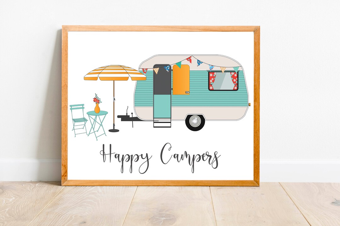 Happy Campers Printable Wall Art Set 5x7 8x10 11x14 16x20 Happy Camper ...
