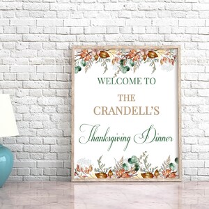 Thanksgiving Welcome Sign Printable Wall Art Dinner - Etsy