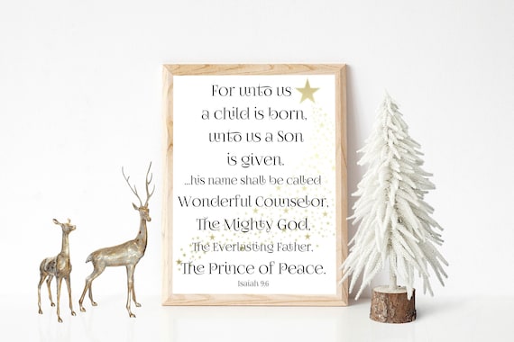 For Unto Us A Child is Born Unto Us A Son is Given Printable | Etsy