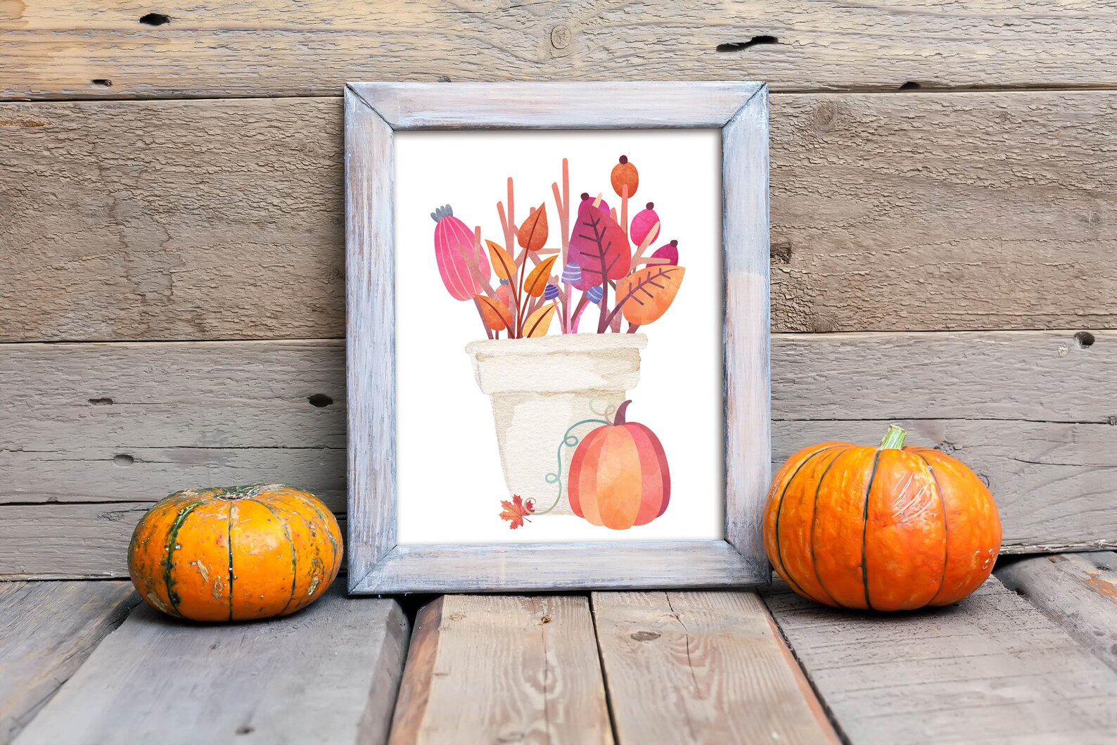 Fall Bouquet Printable Fall Wall Art Autumn Decor Pumpkins - Etsy