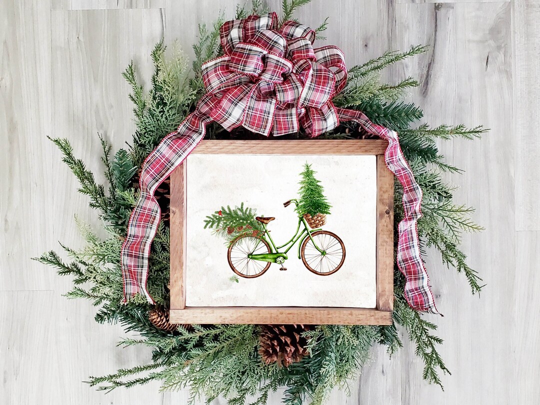 Christmas Bicycle Printable Home Decor 5x7 8x10 11x14 16x20 Winter ...