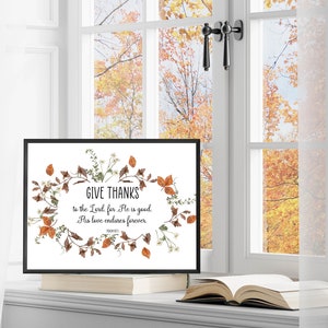 Psalm 107:1 Printable Give Thanks to the Lord for He is Good Bible ...