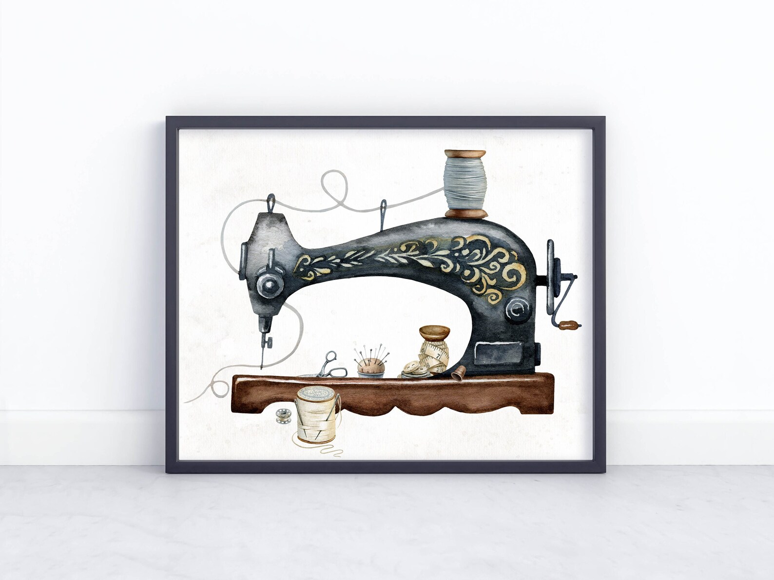 Vintage Sewing Machine Printable Sewing Print Craft Room | Etsy