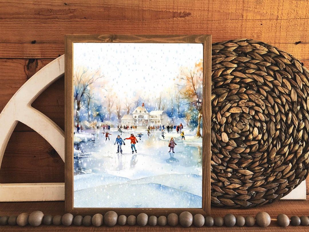 Winter Skate Printable Wall Art Ice Skating Print 5x7 8x10 11x14 16x20 ...