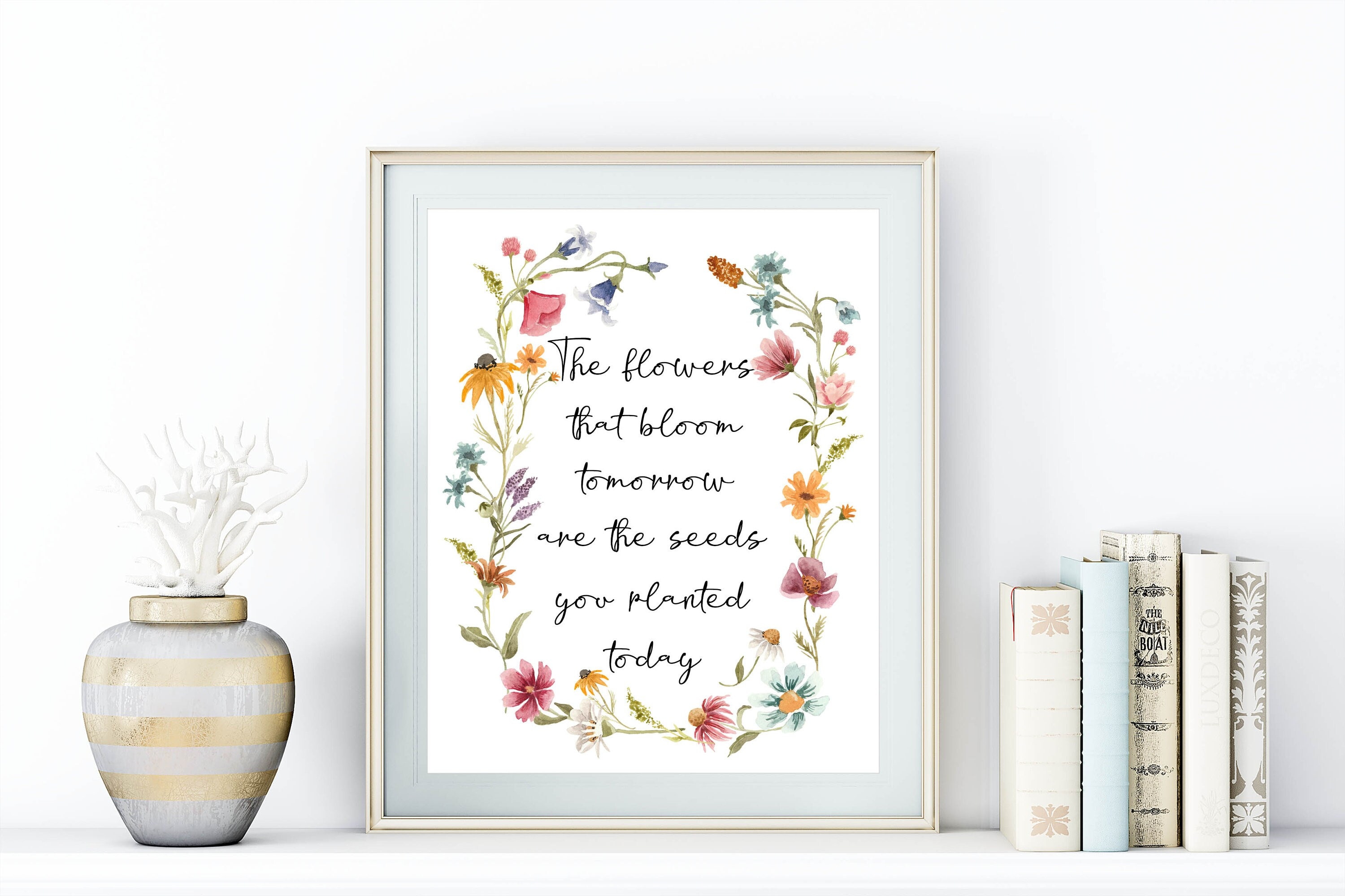 Wildflower Wreath Print, the Flowers That Bloom Tomorrow, Inspirational ...