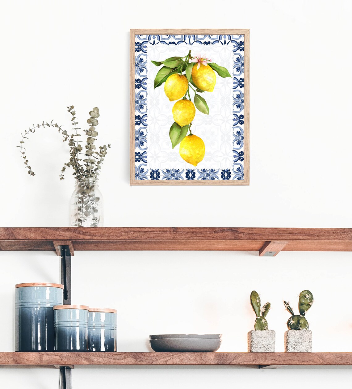 Lemons and Blue Tile Printable Kitchen Sign 5x7 8x10 11x14 - Etsy