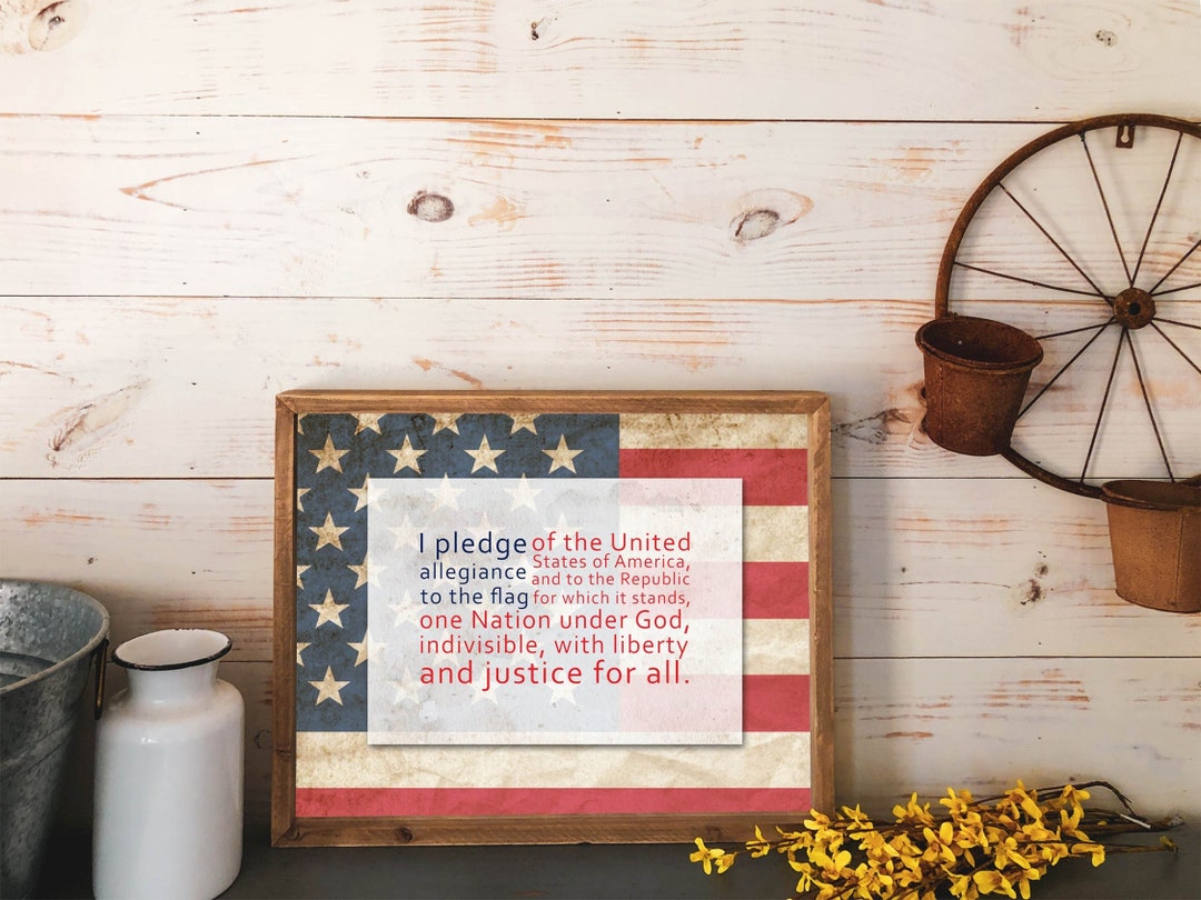 Pledge of Allegiance USA Print: Patriotic Classroom Decor (digital ...