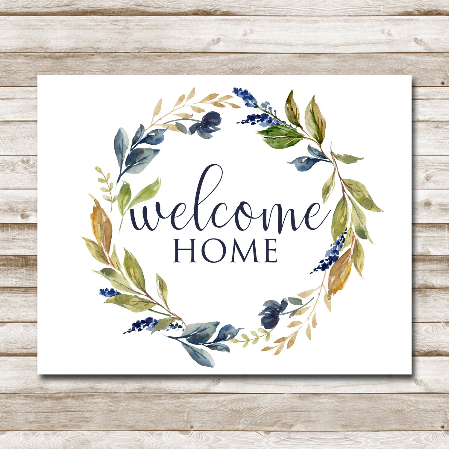 Welcome Home Printable Wreath Wall Art Print Home Decor 5x7 | Etsy