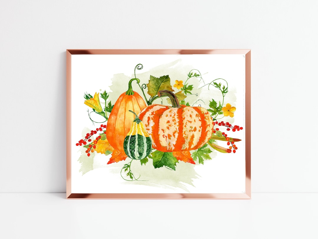Autumn Pumpkins Printable Fall Wall Art Autumn Decor Fall - Etsy