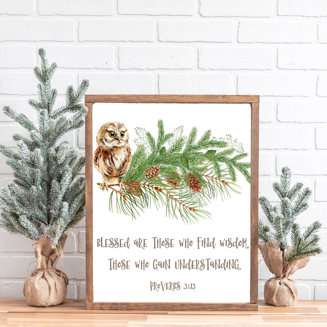 Owl Printable Wall Art Woodland Scripture Home Decor 5x7 8x10 11x14 ...