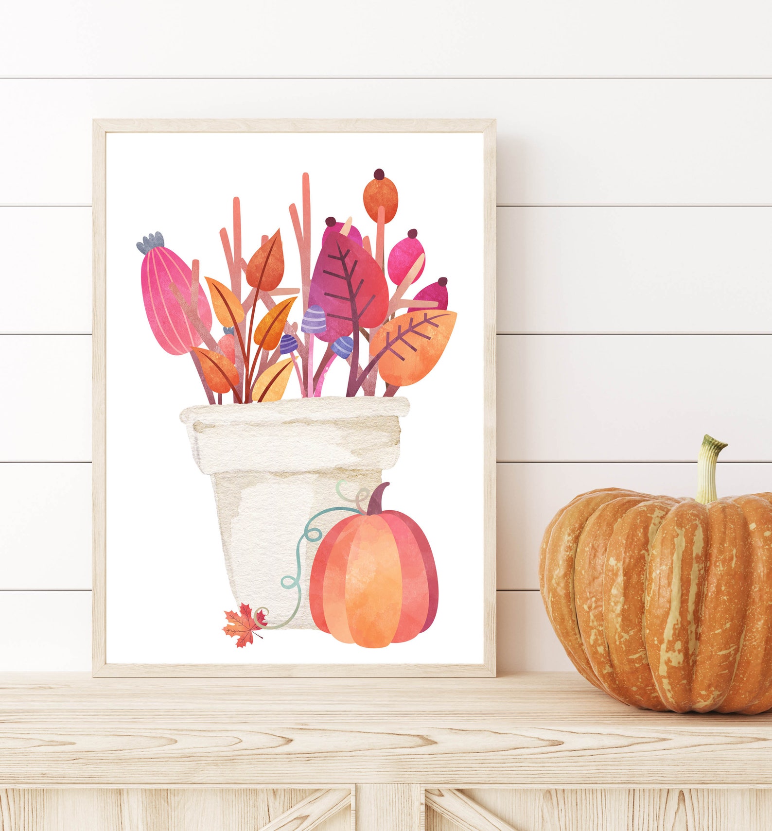 Fall Bouquet Printable Fall Wall Art Autumn Decor Pumpkins | Etsy