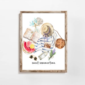 Sweet Summertime Printable Sign Summer Wall Decor 5x7 8x10 11x14 16x20 ...