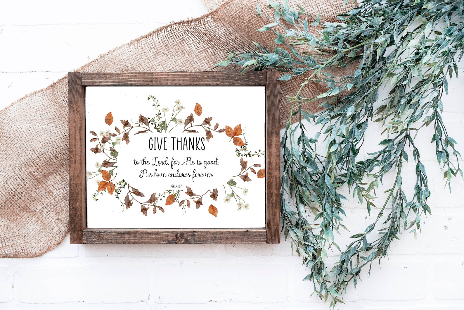 Psalm 107:1 Printable Give Thanks to the Lord for He is Good - Etsy