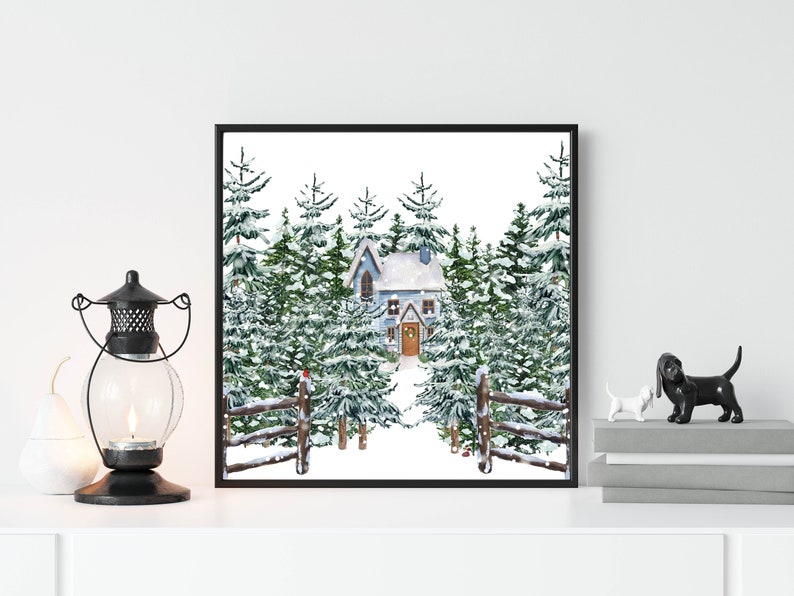 Winter Home SQUARE Printable Winter Print 4x4 up to 20x20 Winter DIY ...