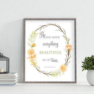 He Has Made Everything Beautiful in Its Time Printable Bible Verse ...